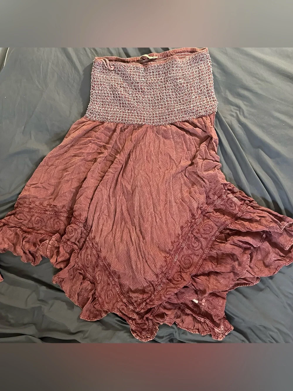 Dresses | Smocked Strapless Boho Maxi Dress Dusty Rose | Poshmark